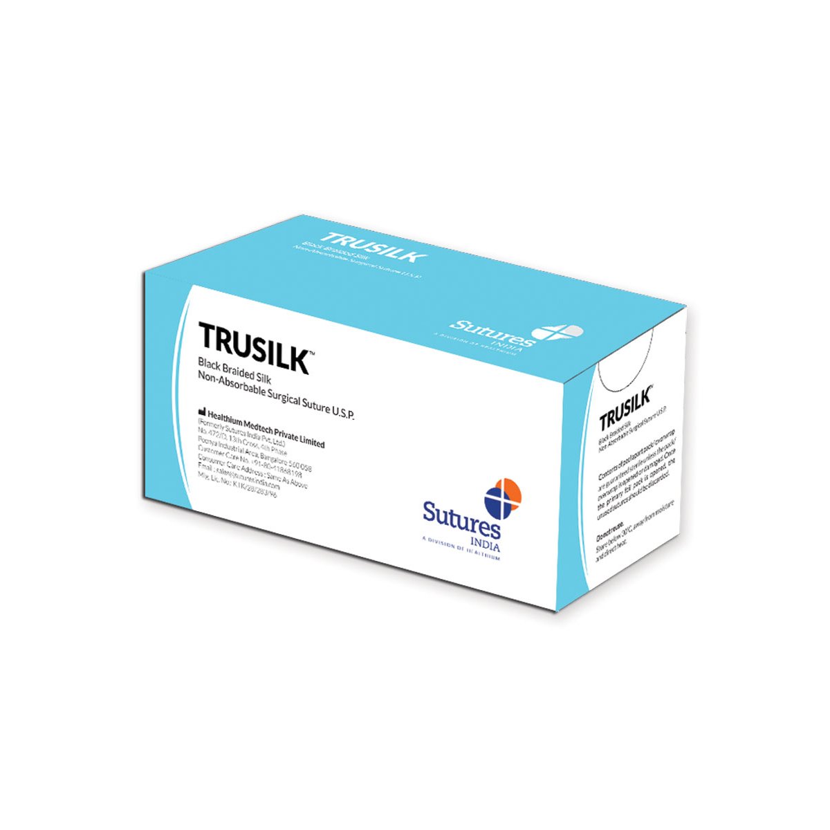 SUTURA NON ASS. TRUSILK calibro 2/0, curva 3/8, ago 26 mm - 45 cm - nero